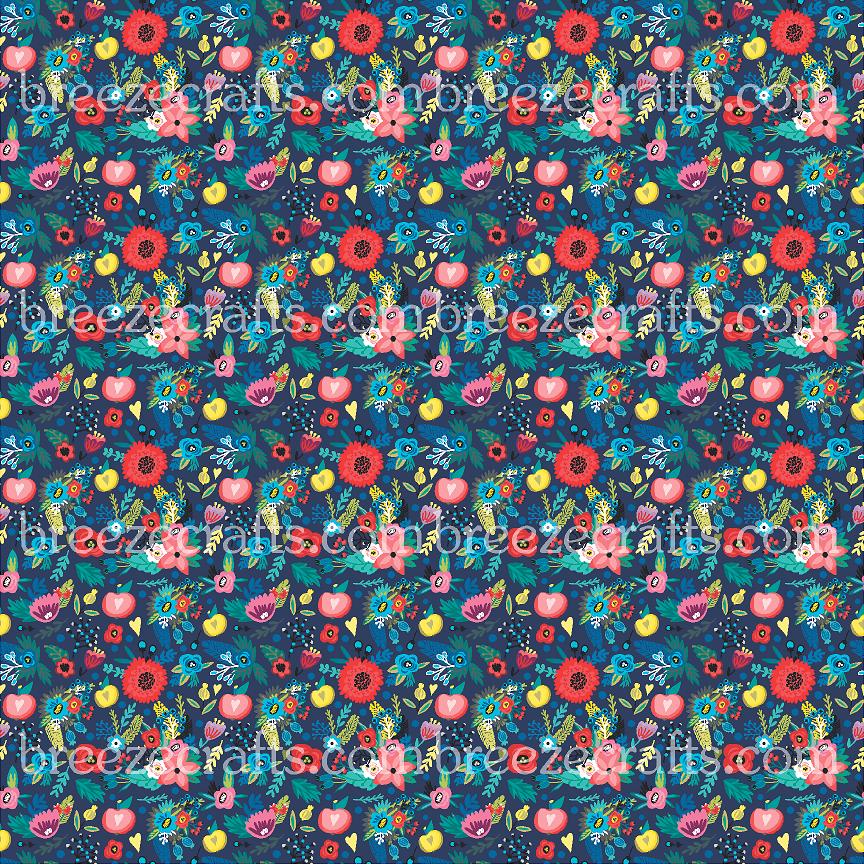 Floral craft patterned vinyl sheet heat transfer vinyl or Adhesive Vin ...