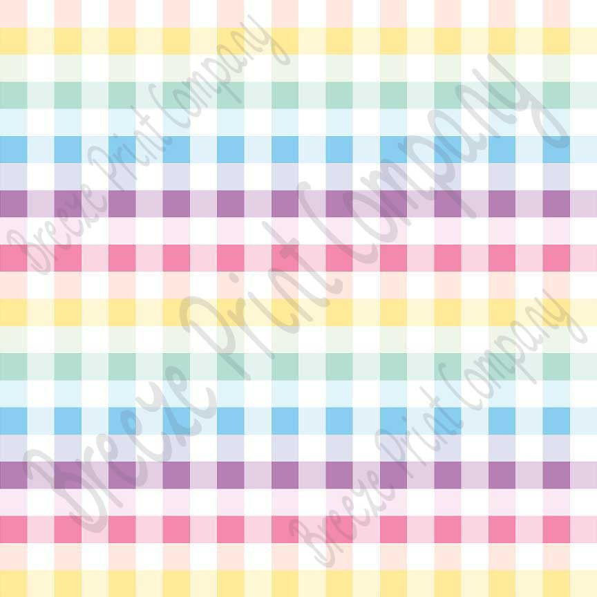 Multi color and white buffalo check craft vinyl pattern sheet - HTV ...