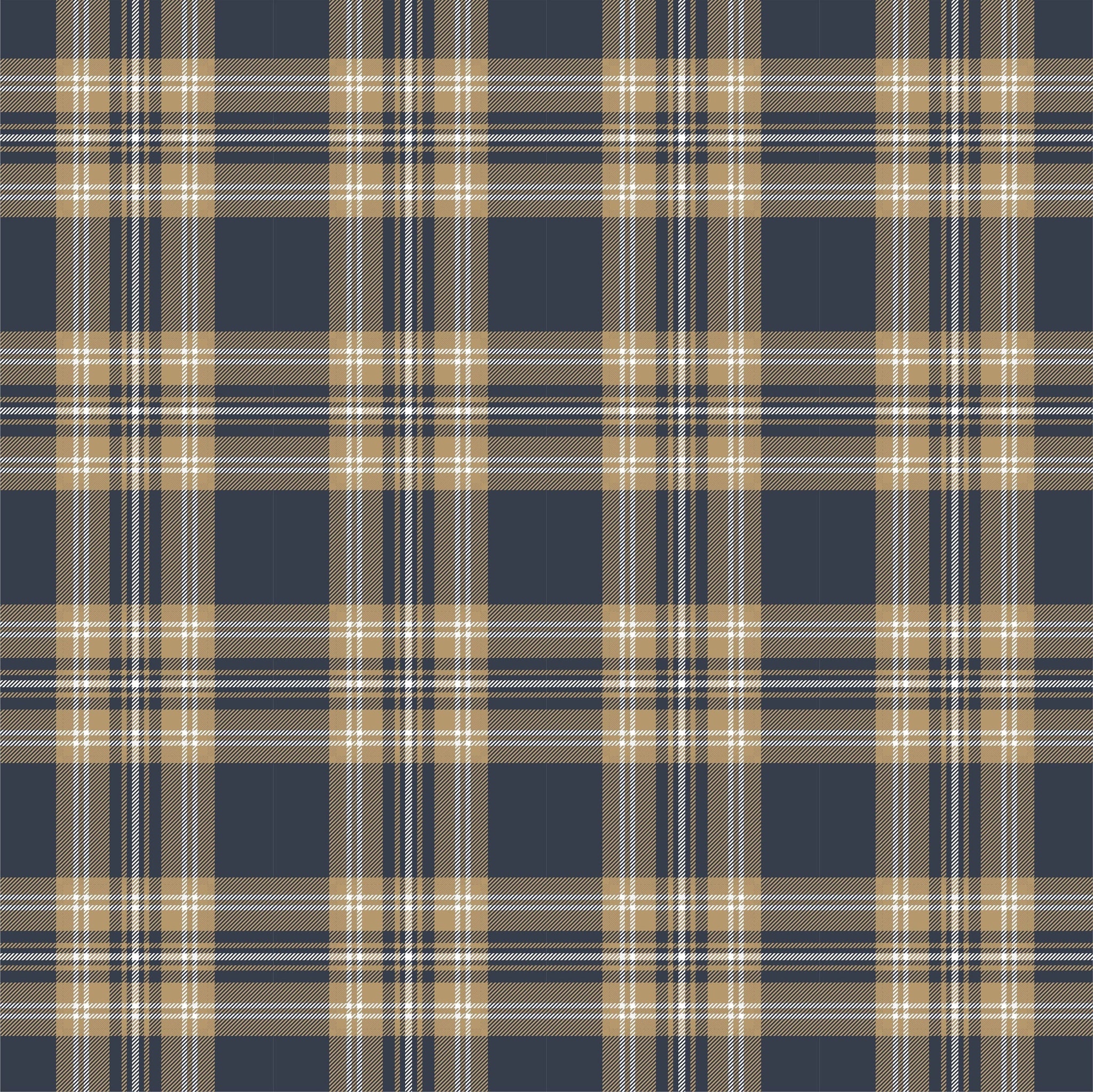 Dark navy and light gold tartan plaid craft patterned vinyl sheets, He ...
